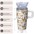 20OZ Flower Butterfly Design Tumbler with Handle Straw and Lid Cute ...