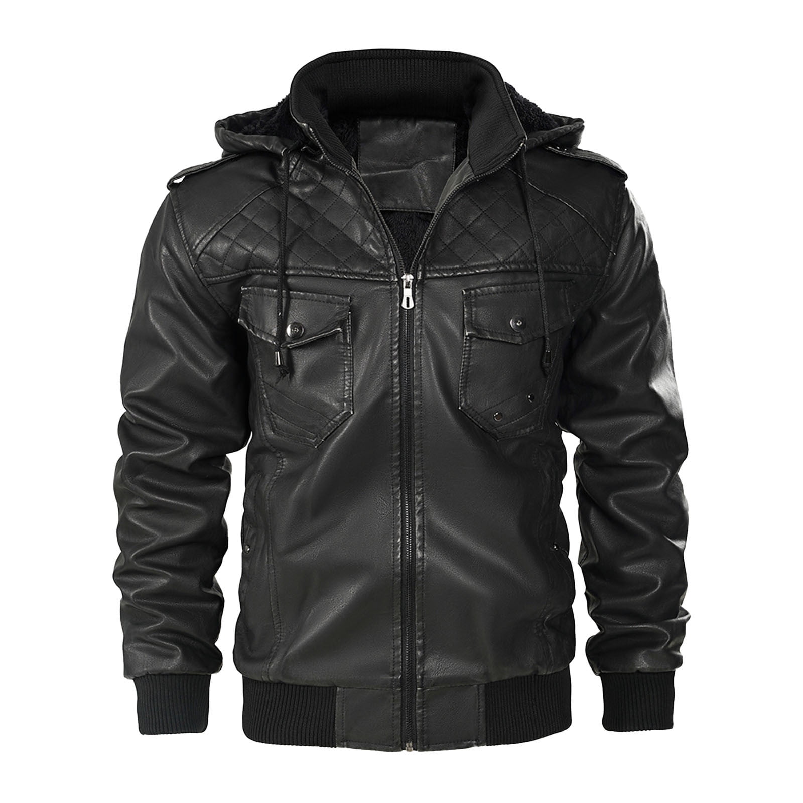 Click here for Pisexur Faux Leather Jacket Men Men Zipper Pocket... prices