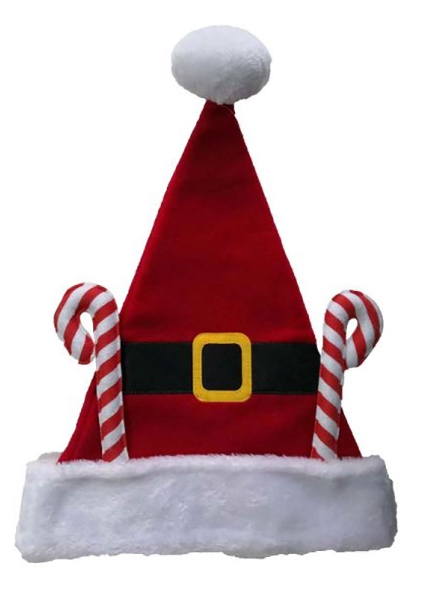 Fleece Santa Hat with Candy Canes - Walmart.com