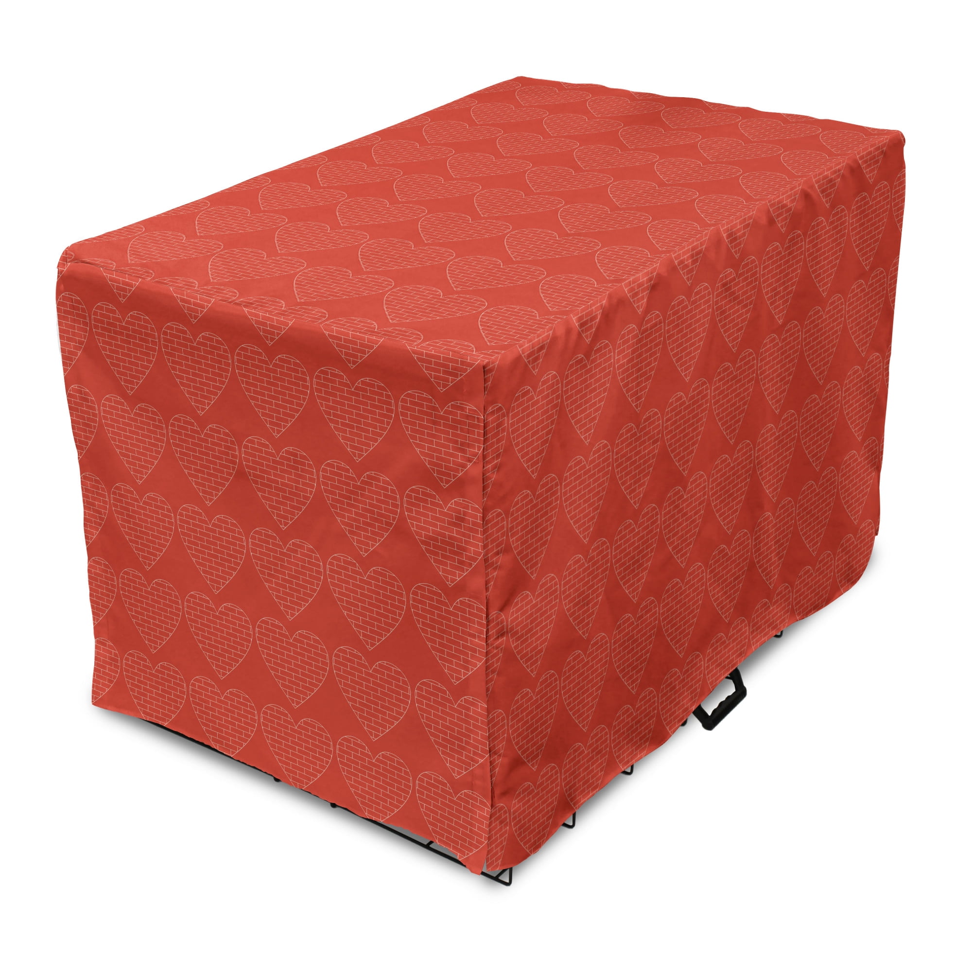 Brick Dog Crate Cover, Vibrant Composition of Heart Shaped Blocks ...