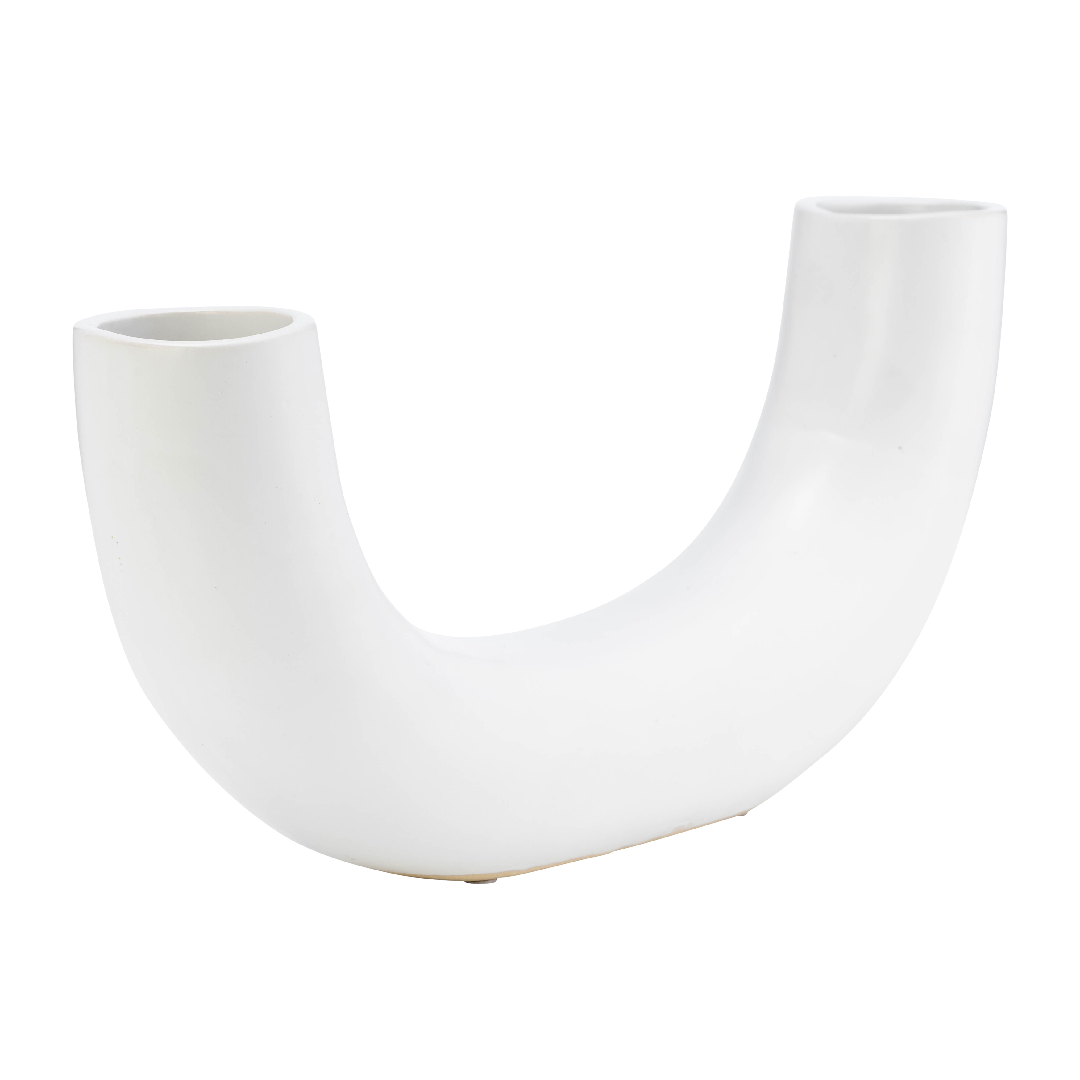 Sagebrook Home Ceramic 12"l Half Circle Vase, White - Walmart.com