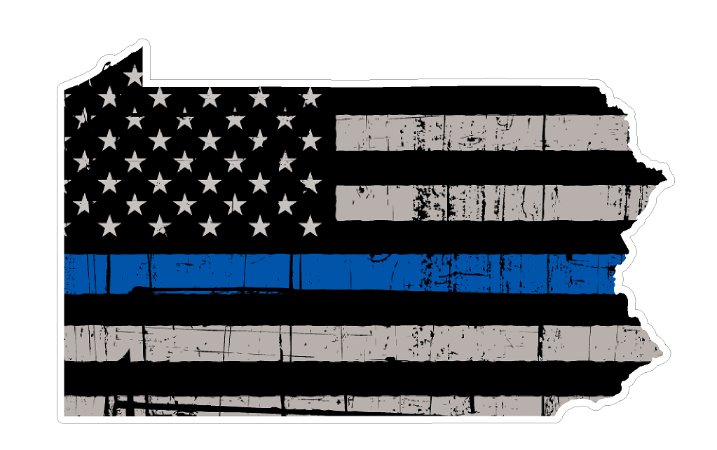 Pennsylvania State (V39) Thin Blue Line Vinyl Decal Sticker Car/Truck ...