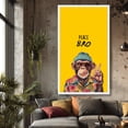 Affixzi Monkey Wall Art, Hipster Chimpanzee Wearing Glasses, Tropical ...