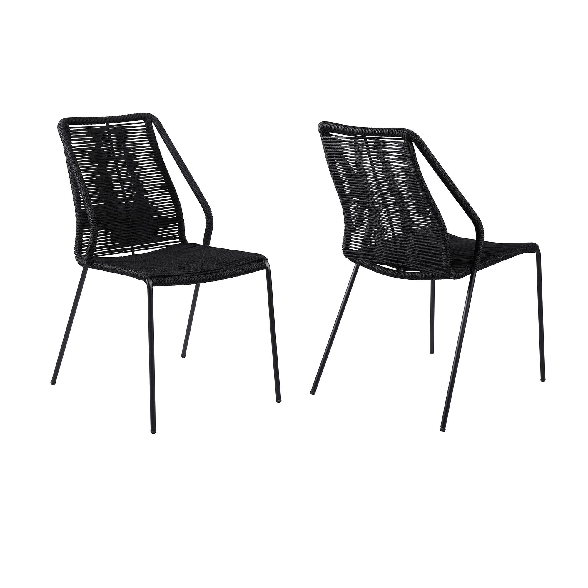Indoor Outdoor Dining Chair with Fishbone Woven Seating, Set of 2 ...