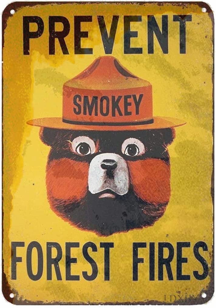 Tin Poster Metal Sign Smokey Bear Prevent Forest Fires Outdoors Decor