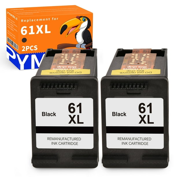 PYMBLE 61XL Black Ink Cartridges Replacement for HP 61XL 61 XL, 2 Pack ...