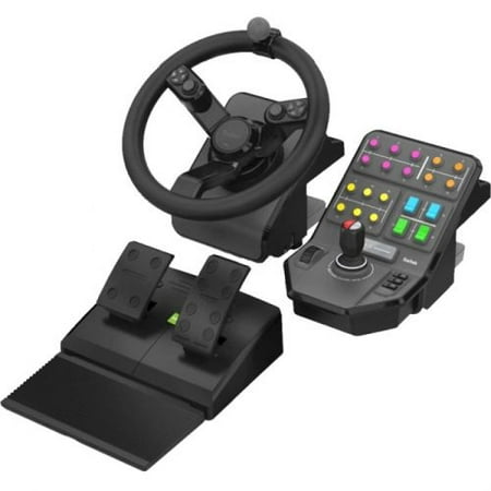 Saitek Heavy Equipment Wheel, Pedals and Side Panel Control Deck Bundle ...