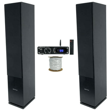 Rockville BluTube WD Bluetooth Tube Amplifier/Home Receiver + (2) Tower ...