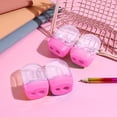 Twin Hole Pencil Sharpener with Lid, Manual Portable Plastic Planer ...