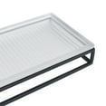 Better Homes & Gardens Ribbed Glass and Metal Tray, White with Black ...