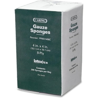 Drain Sponge Curity Gauze Sterile 4 X 4 Inch Square, 2 per Pack, Box of ...
