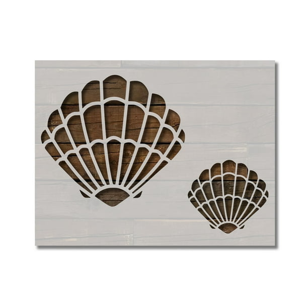 Scallop Clam Seashell Stencil Template Reusable 8.5 x 11 for Painting ...