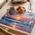 Beach Sunset Placemats Set of 12 Summer Sea Waves Pink Cloud Sunset ...