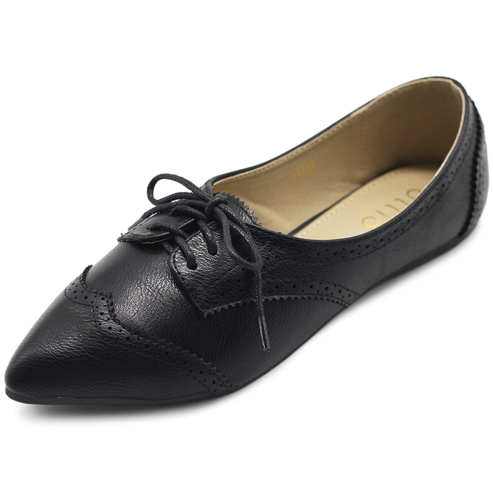 Ollio Women's Ballet Shoes Flat Pointed Toe Oxford 1M1818 - Walmart.com