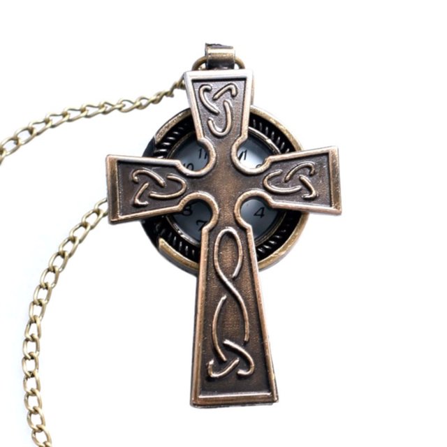 Cross Pocket Watch Anti-Tarnish Christian Cross Necklace Watch, WP-37 ...