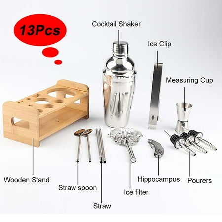 13pcs Cocktail Shaker Maker Mixer Martini Spirits Bar Strainer ...