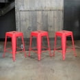 AmeriHome 3 Piece Loft 24-inch Red Finish Metal Backless Bar Stools ...