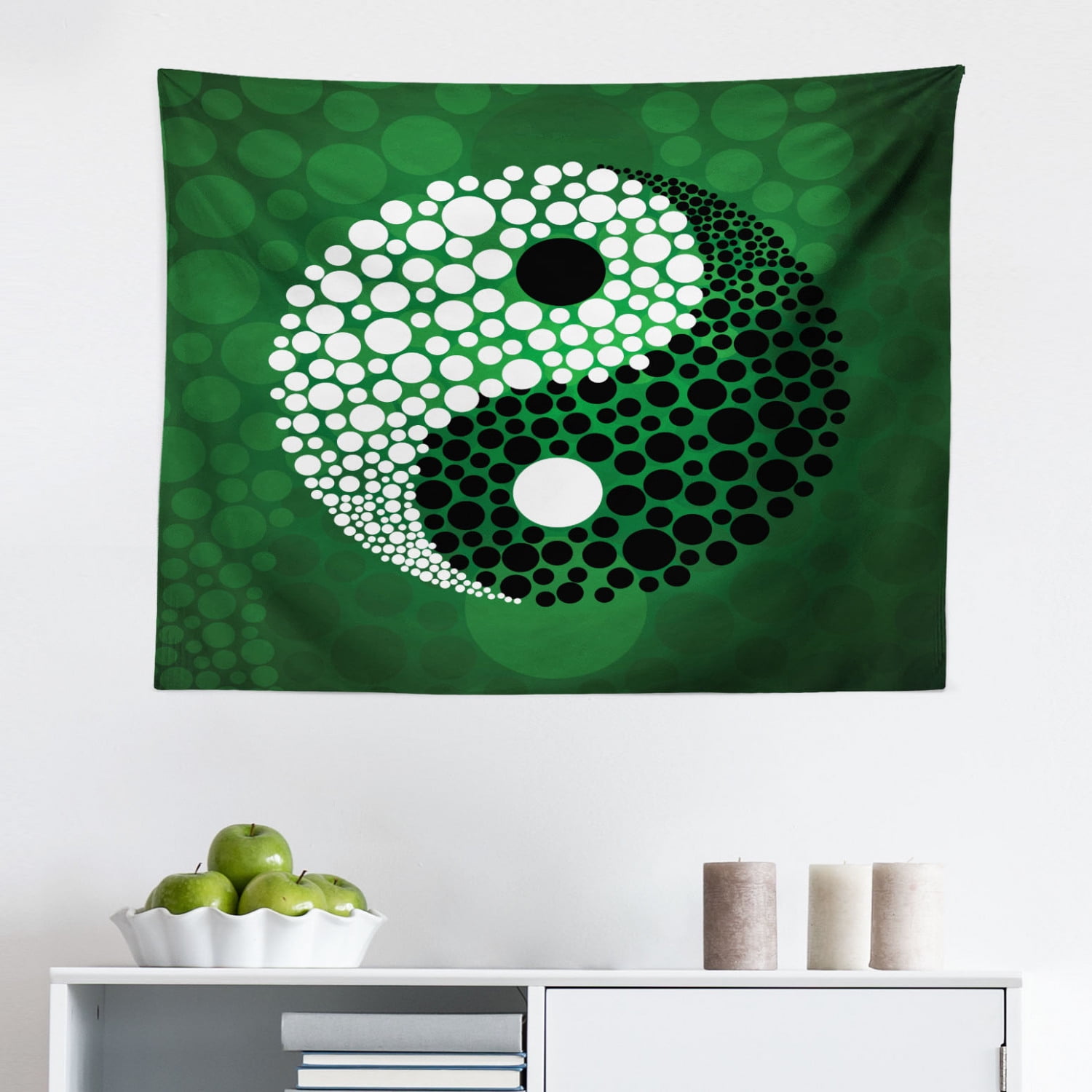 Ying Yang Tapestry, Vintage Yin Yang Mandala Pattern Oriental Bohemian ...