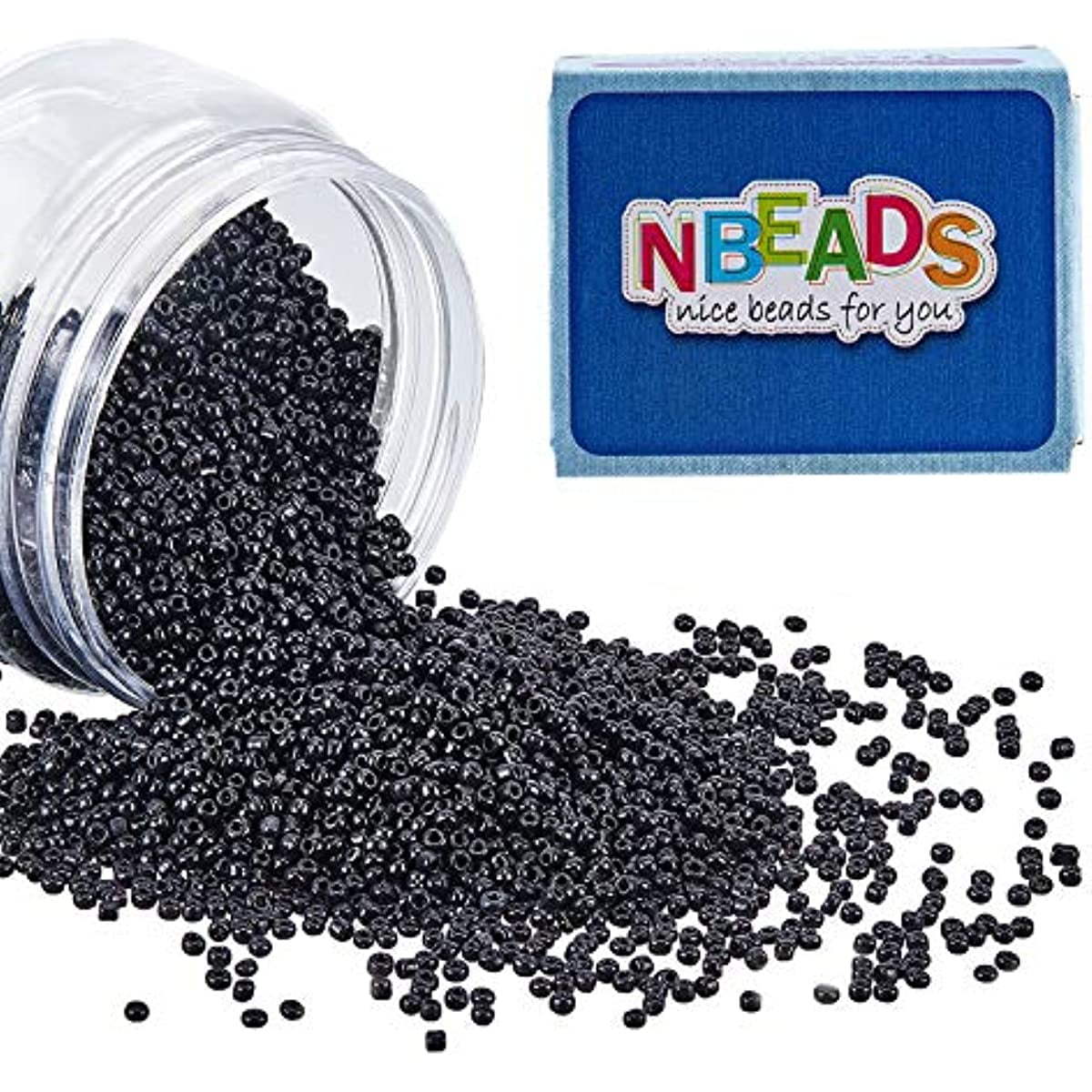 120g 12/0 Glass Seed Beads Opaque Black Seed Beads 2mm Round Loose ...