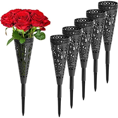 Xizioo 6 Pack 13 Inch Memorial Cemetery Floral Cones Decoration-Plastic ...