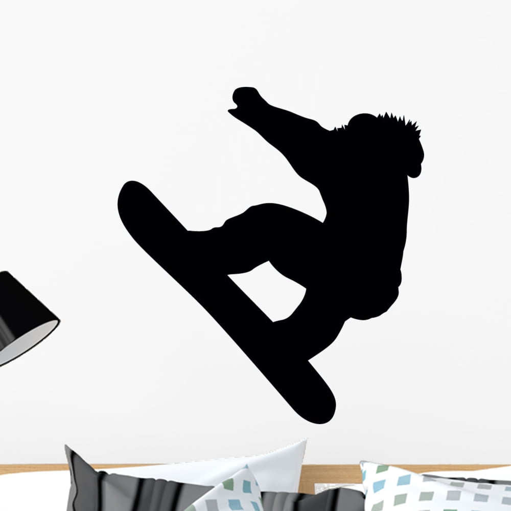 Snowboarding Silhouette Wall Decal by Wallmonkeys Peel and Stick ...