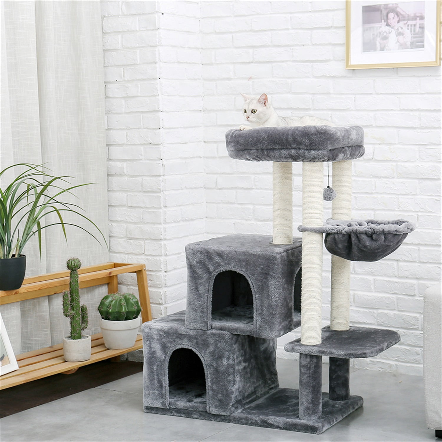 Pefilos Cat Tree House For Indoor Cats Cat Condo For Multiple Cats