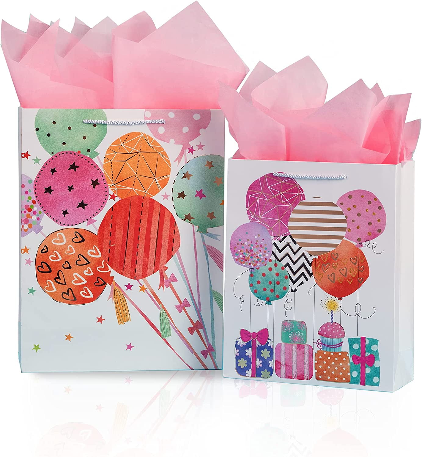 SHIPKEY 12 PCS Large Birthday Gift Bags, 10x4x13 inches Balloon Bags ...