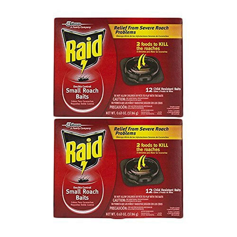Raid 2-Pack Double Control Small Roach Baits Plus Egg Stoppers 12-Count ...