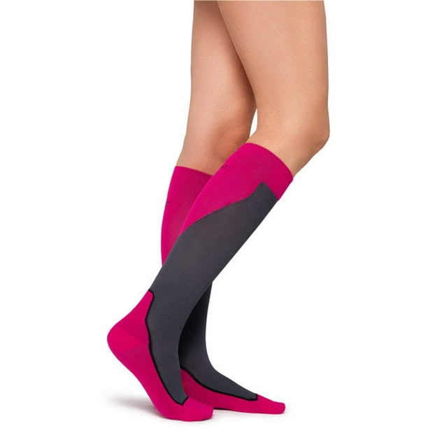 Jobst Sport Knee High Socks - 20-30 mmHg Pink/Gray Small - Walmart.com