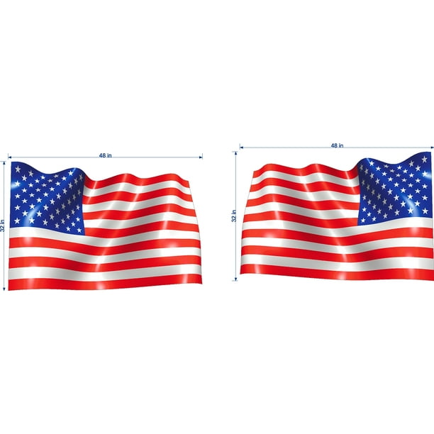 USA US AMERICAN FLAG LARGE VINYL DECAL (CHOOSE YOUR SIZE) WAVY STYLE ...