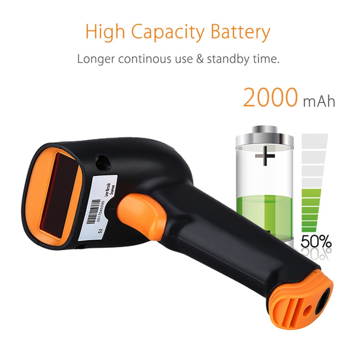 2.4G Wireless/USB Wired Handheld Barcode Scanner Laser Light Scanner ...