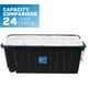 HART 50 Gallon Wheeled Plastic Storage Bin Container, Black with Blue ...