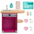 Barbie World Toy Dishwasher Set with 9 Dollhouse Kitchen Accessories ...