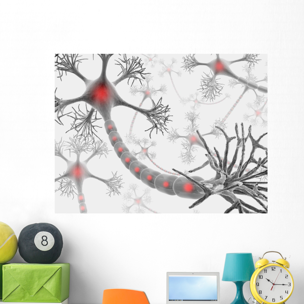 Neurons Brainstorm Wall Mural by Wallmonkeys Peel and Stick Graphic (48 ...