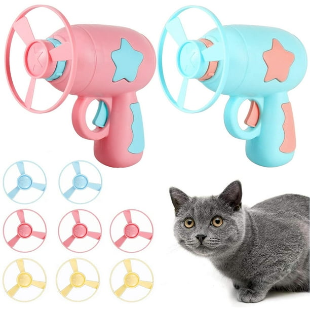 KSCD Cat Fetch Toy,Cat Teaser Toy,Shooter Flying Disc Toy with 2 ...