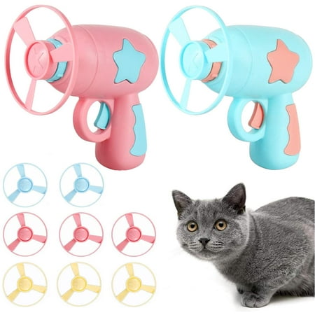 KSCD Cat Fetch Toy,Cat Teaser Toy,Shooter Flying Disc Toy with 2 ...