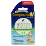 Compound W One Step Wart Remover Strips for Kids, 10 Medicated Strips ...