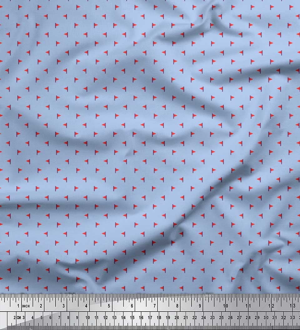 Soimoi Japan Crepe Satin Fabric Flag Small Print Fabric by The Yard 42 ...