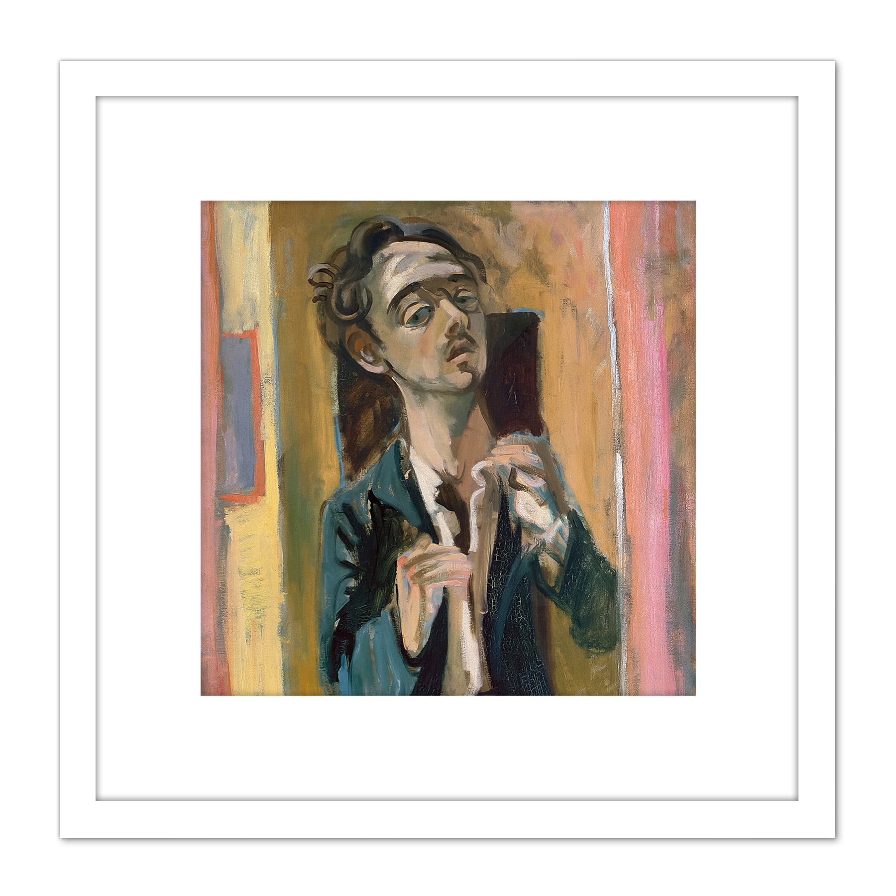 Endre Rozsda Autoportrait 1939 8X8 Inch Square Wooden Framed Wall Art ...