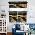 Abstract Landscape Kitchen Curtains and Valances Set, Black Mountains ...