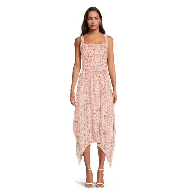 No Boundaries Juniors Sleeveless Hanky Hem Dress - Walmart.com