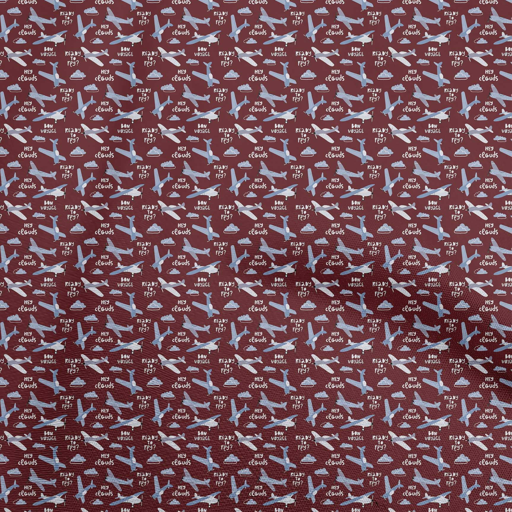 oneOone Cotton Poplin Maroon Fabric Travel Quilting Supplies Print ...