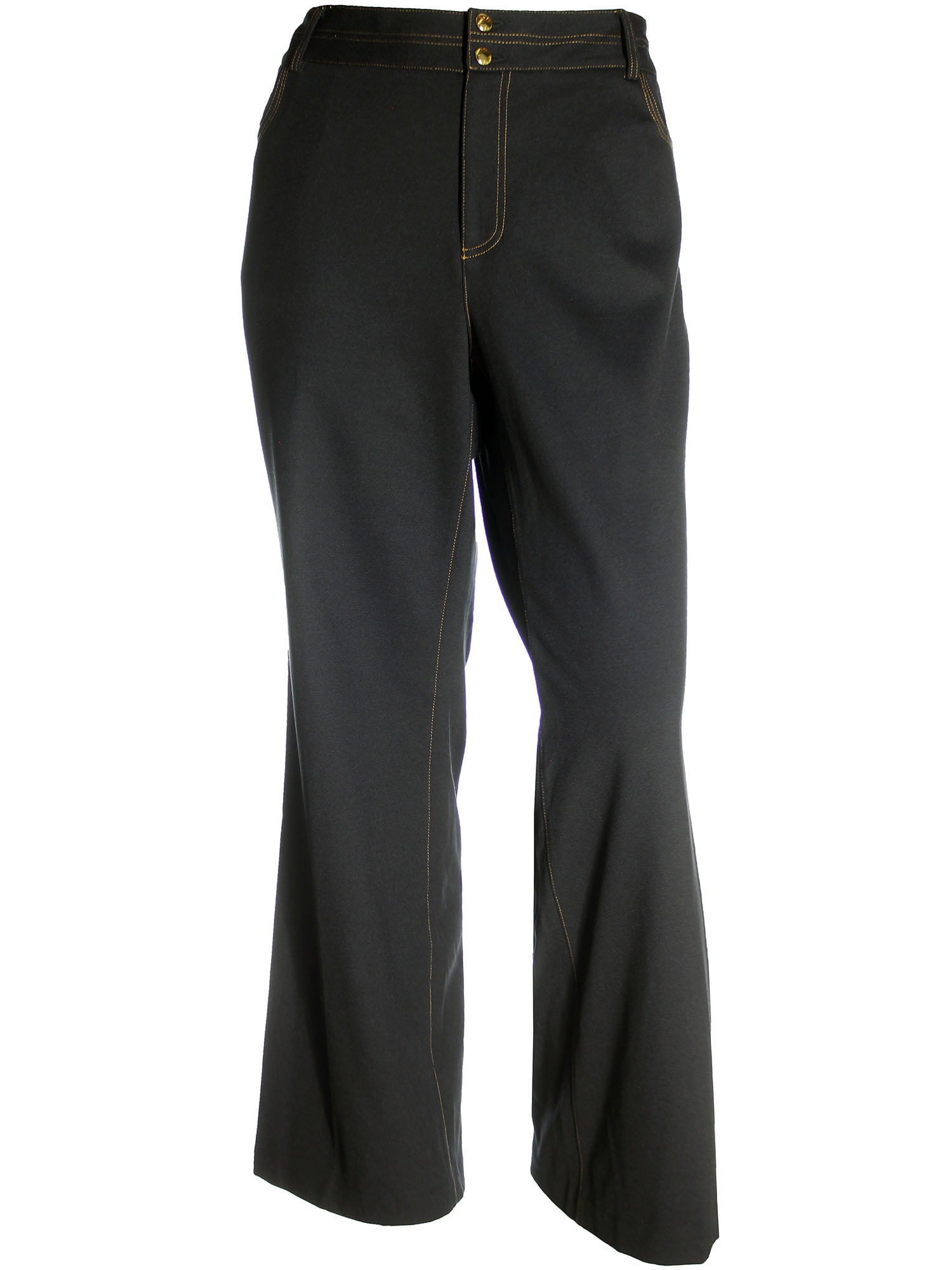 INC Women's Plus Boot Leg Pants 24w Deep Black - Walmart.com