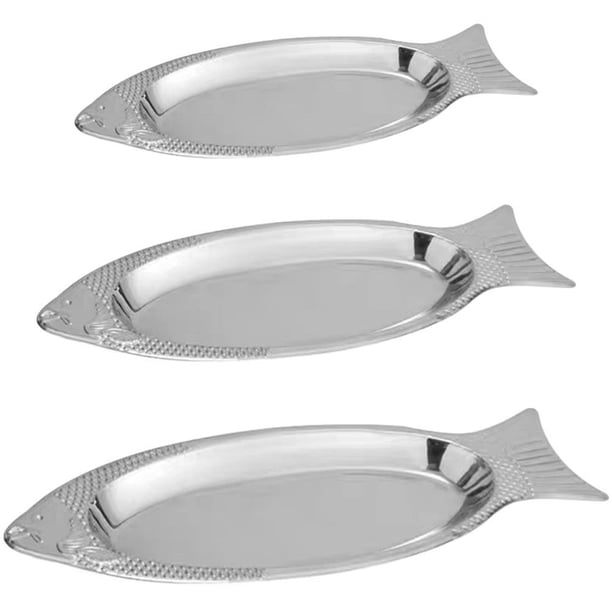 AMERTEER 3Pcs Daily Use Fish Serving Plates Convenient Fish Food ...