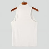 INCERUN Men's Sleeveless Vest Slim Fit Solid Color Half-collar Gym Tops ...