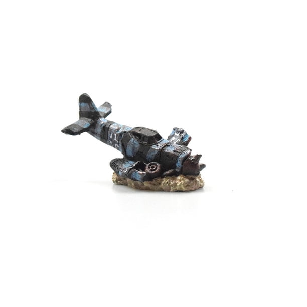 Guardoinrt Landscape Artificial Airplane Wreck Decor Fishtank Aquarium ...