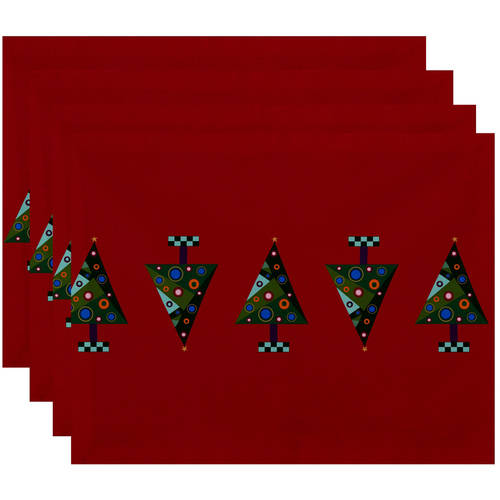 Simply Daisy 18" x 14" Crazy Christmas Holiday Print Placemats, Set of ...