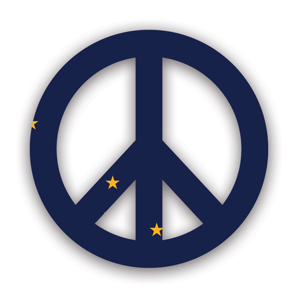 Alaska Flag Peace Symbol Sticker Decal - Self Adhesive Vinyl ...