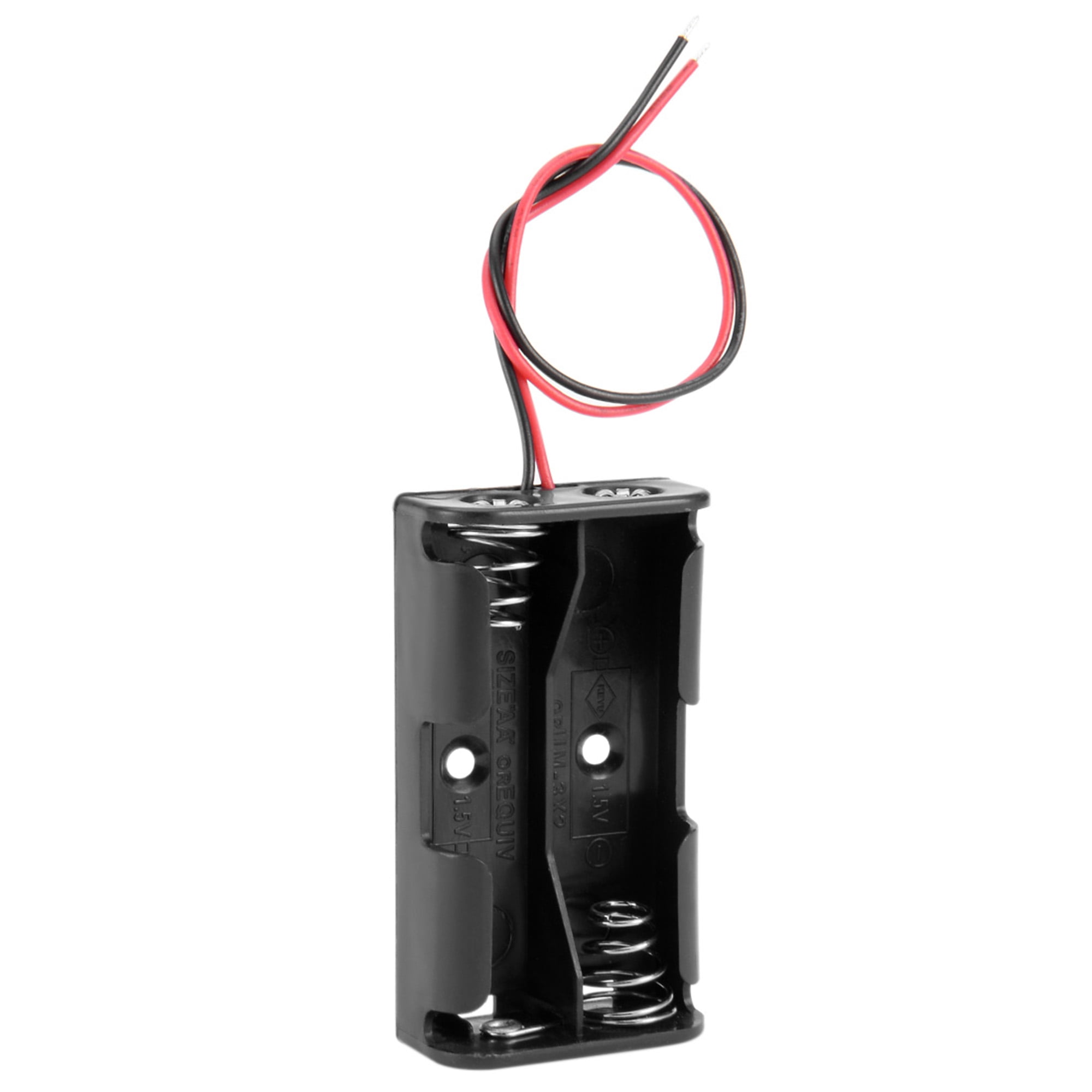 Uxcell 3V Battery Holder Case Storage Box 2 x1.5V AA Batteries Line ...