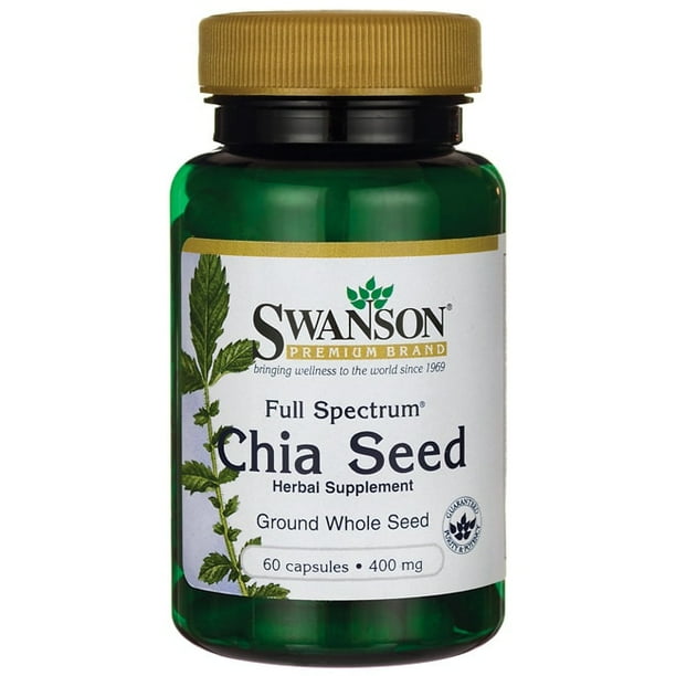 Swanson Full Spectrum Chia Seed 400 mg 60 Capsules - Walmart.com ...
